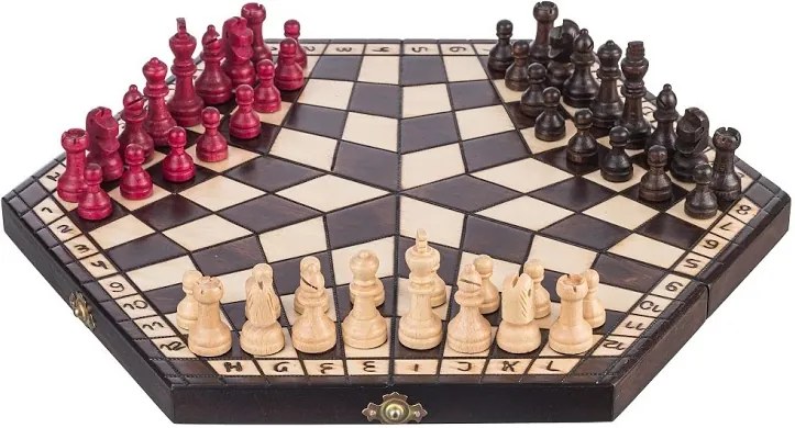 Dřevobox Dřevěné šachy - šestihran pro 3 hráče