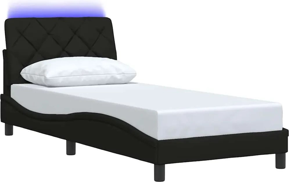 Rám postele s LED bez matrace černý 80x200 cm Látka 3310631