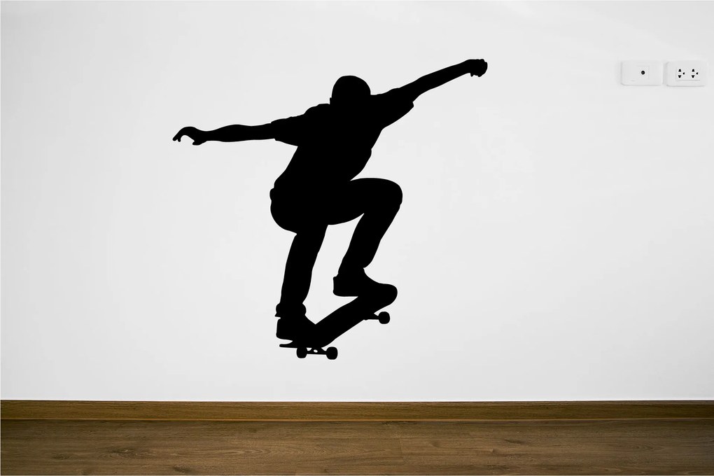 Lepy.cz Samolepka na zeď Skateboardista - doskok Velikost (šířka x výška): 40x40cm, Barevná varianta: Světle modrá