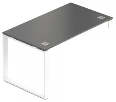 Stůl Creator 140 x 80 cm, bílá podnož, 1 noha antracit