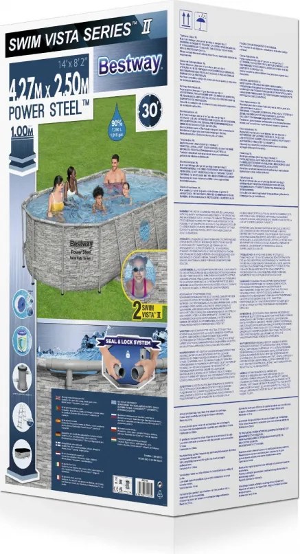BESTWAY Power Steel Swim Vista bazén s oknem 427x250x100 14x8FT 7in1