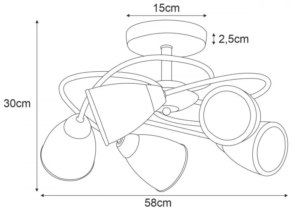 Stropní svítidlo K-JSL-6059/5 AB z řady PLATO