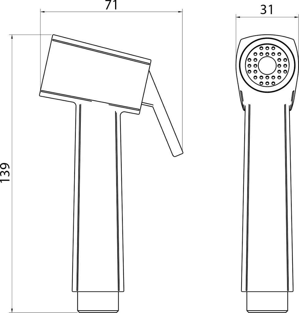 Sapho bidetová sprška hranatá plast chrom BS109