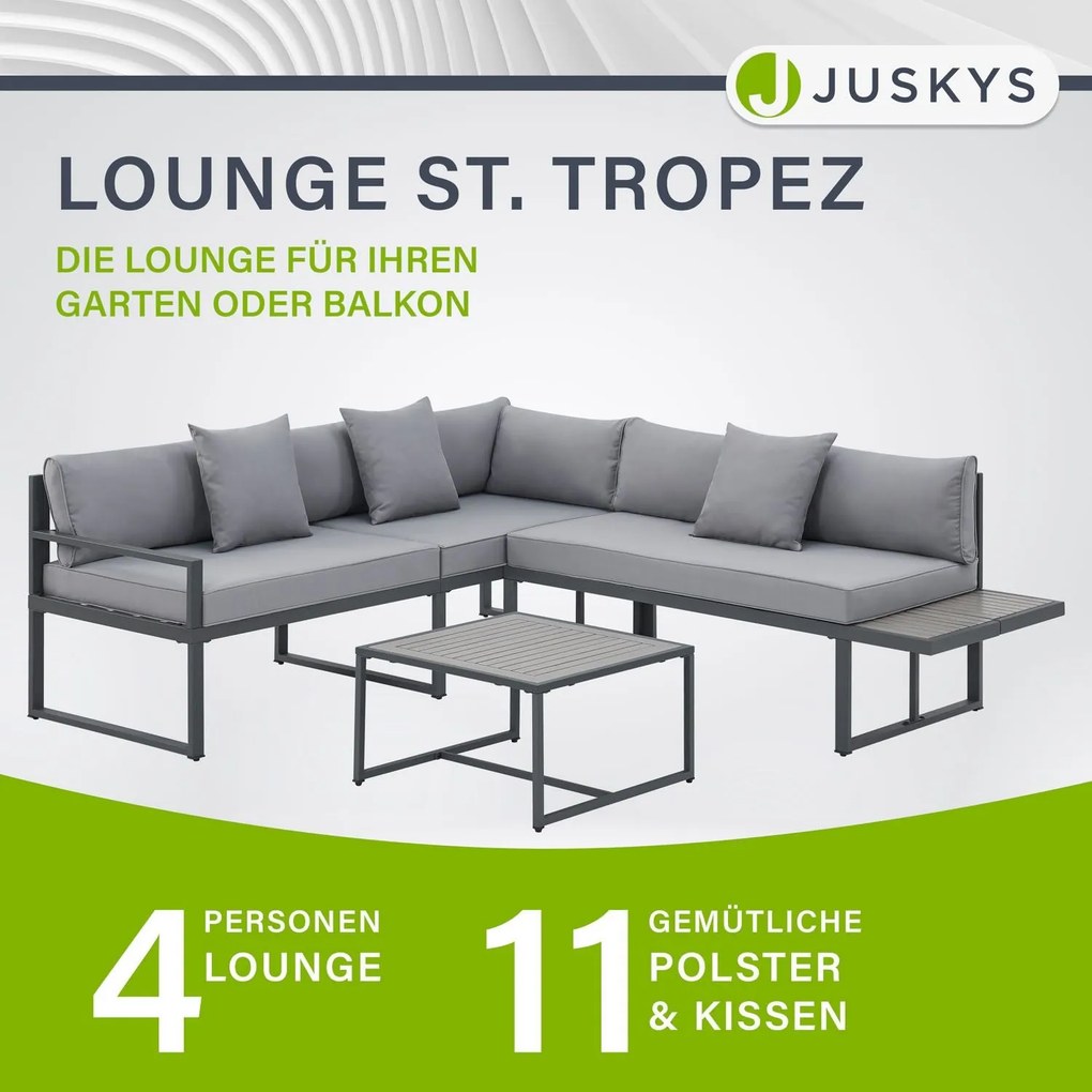 Juskys Zahradní sedací souprava St. Tropez pro 4 osoby Barva: Bílá