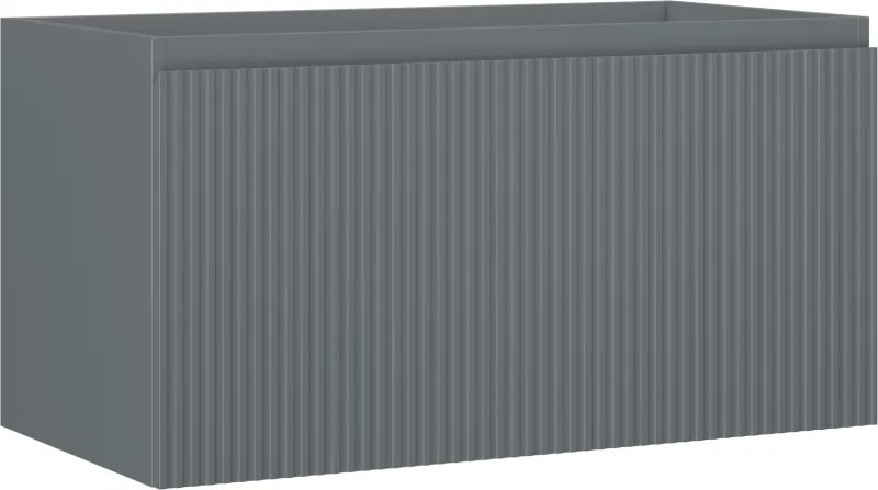 Mexen Rivel, koupelnová skříňka 90 cm, 1 zásuvka, drážkovaná, grafitová matná, 91A20-09047-1-BF66