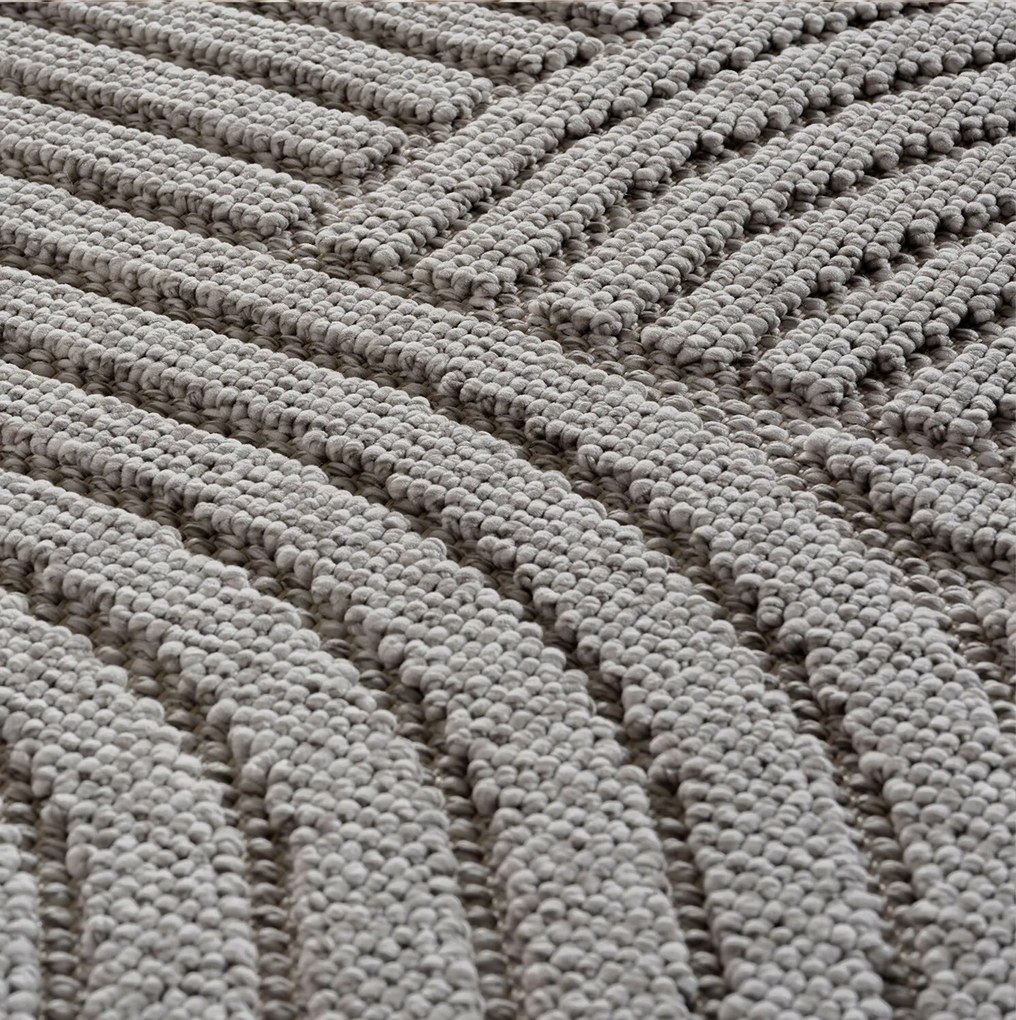 Ayyildiz, Kusový koberec Helix 2201 silver kruh, 80x80, šedá, chodba / předsíň