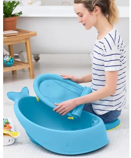 Skip Hop - Dětská vanička s ergonomickou podložkou MOBY 3 modrá