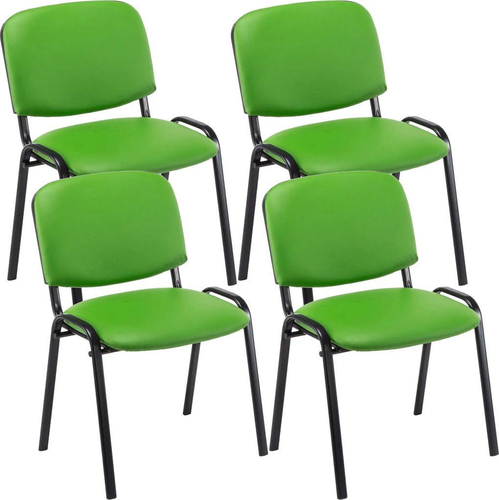 Sada 4 konferenčních židlí Ken umělá kůže – zelená