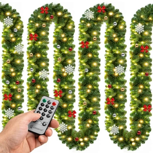Svíticí girlanda 80 LED/ 5m s dekorací a dálkové ovládání