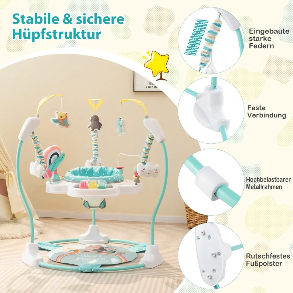 Costway Baby Sky Jumperoo s nastavitelnou výškou a hračkami
