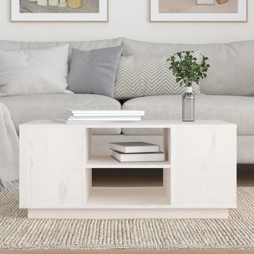 vidaXL Konferenční stolek 90x49x40,5 cm masivní borové dřevo [814400] Barva: Bílá