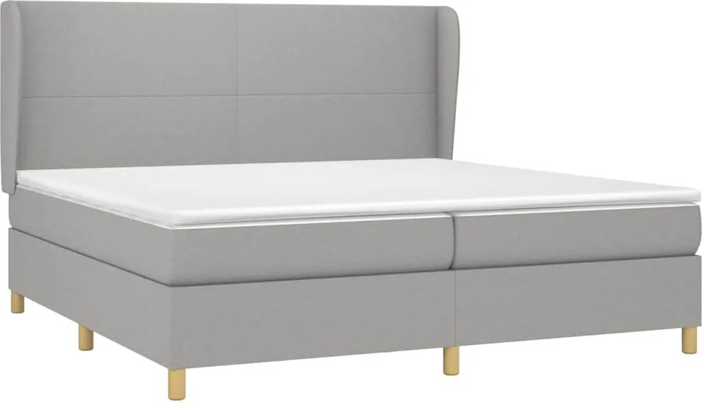 Box spring postel s matrací světle šedá 200 x 200 cm textil 3128389