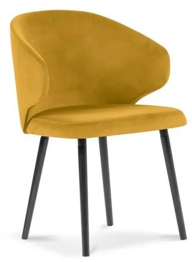 Žlutá jídelní židle se sametovým potahem Windsor &amp; Co Sofas Nemesis