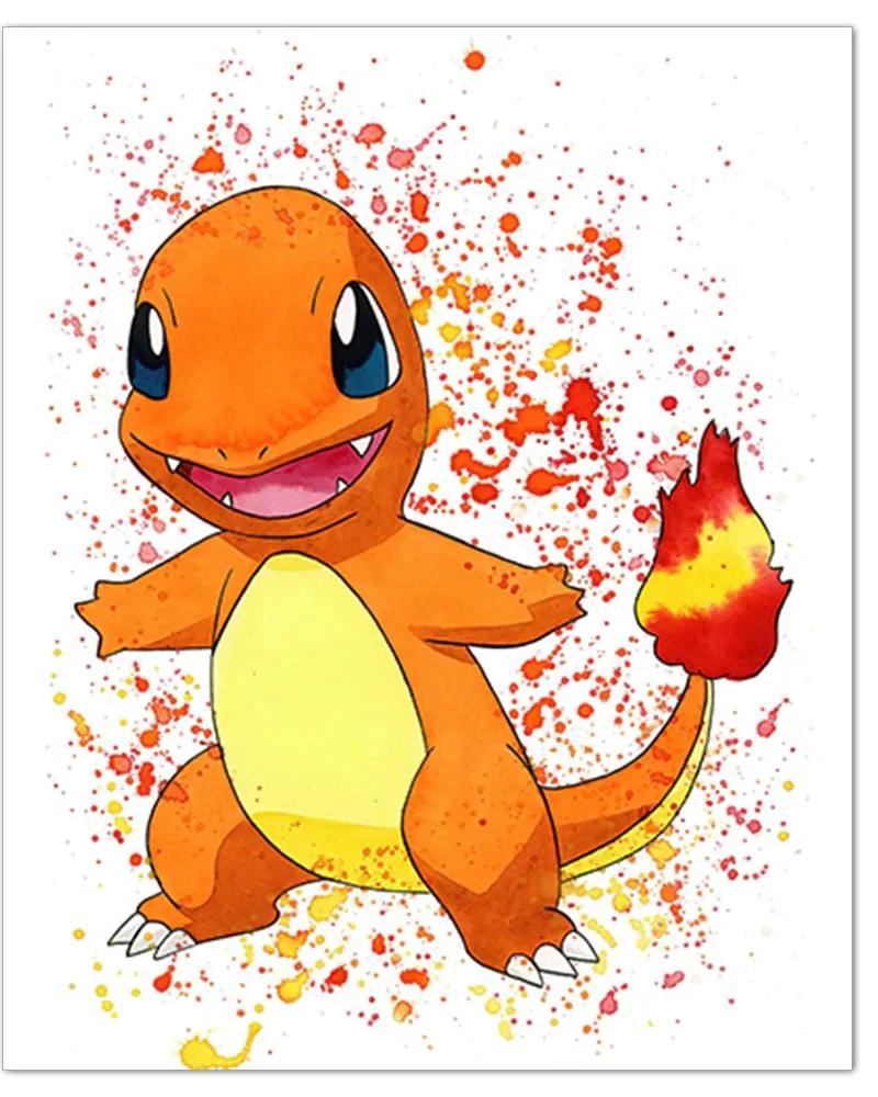 Obraz s motivem Pokémon - 4 rozměry Rozměr: 21x30 cm, Varianta: Charmander