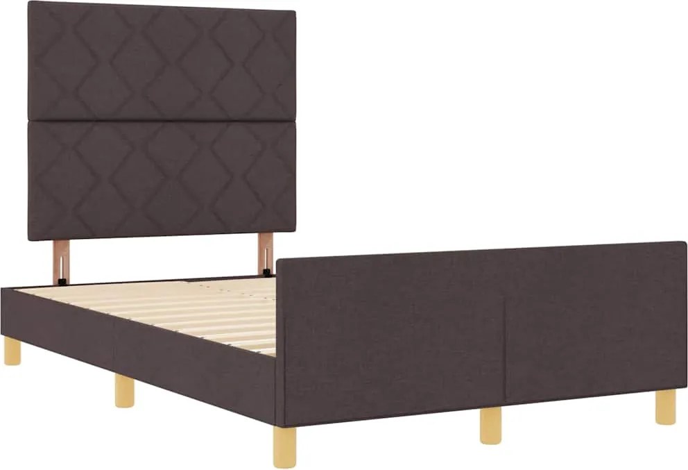 Rám postele s čelo Tmavě hnědá 120 x 190 cm textil 3344791