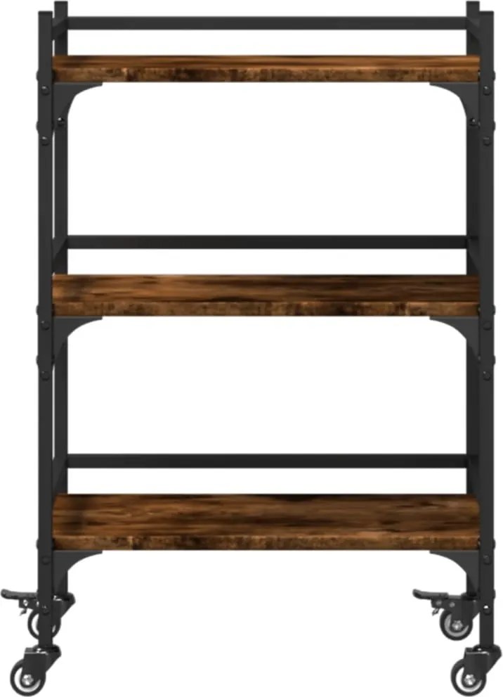 vidaXL Kuchyňský vozík 50 x 35 x 75,5 cm kompozitní dřevo [842348] Barva: Černá