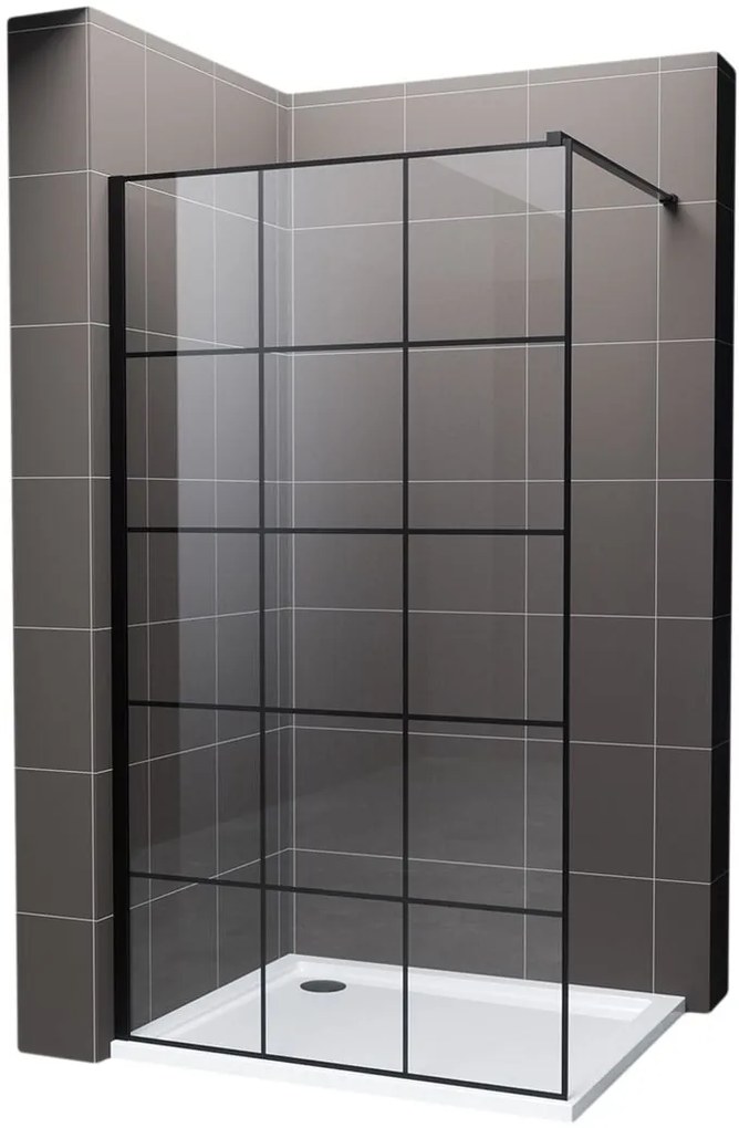 Hagser Agatha sprchová zástěna walk-in 120 cm černá matný/průhledné sklo HGR13000022