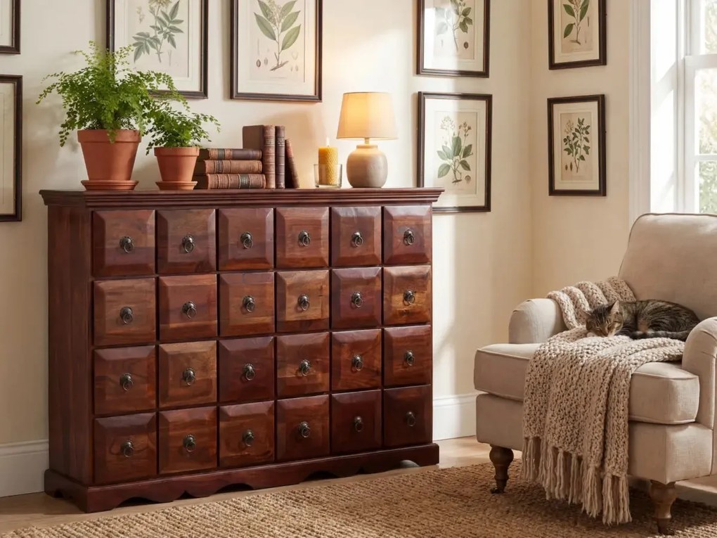 furniture-nabytek.cz - Komoda Tahoma akácie 24 šuplíku
