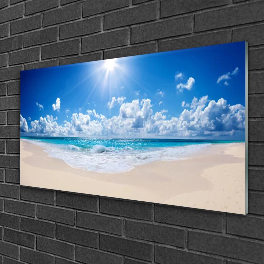 Obraz na skle Pláž Moře Slunce Krajina 100x50 cm