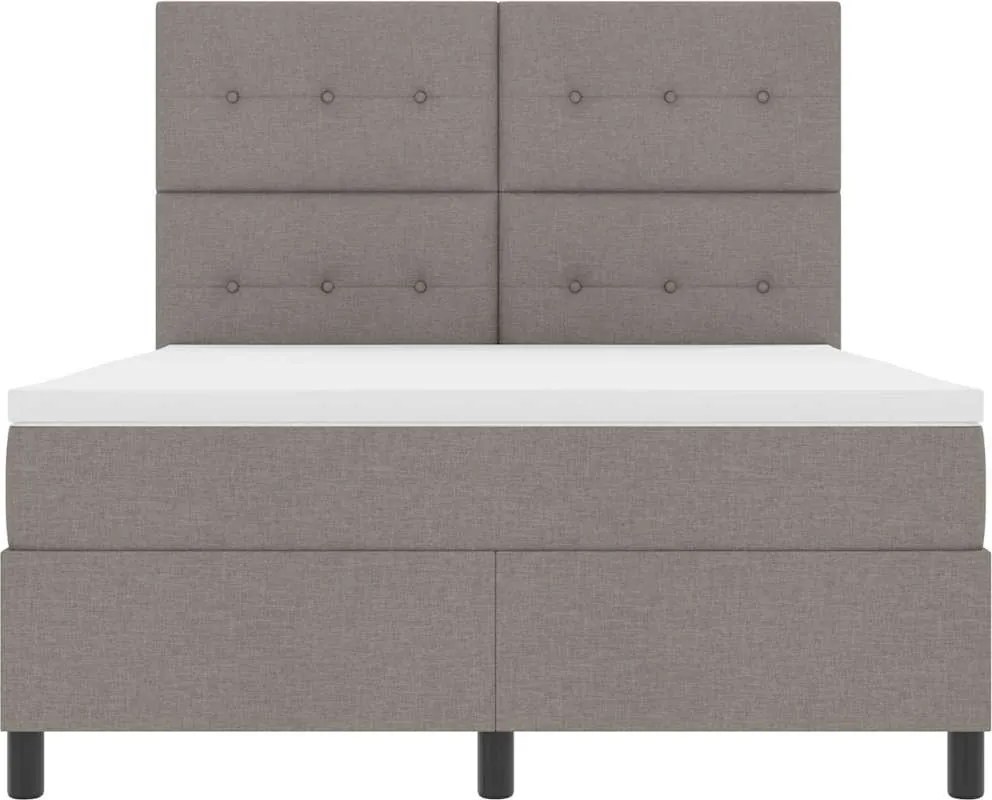 Postel s boxspringem s čelo Taupe 140 x 190 cm textil 3339389