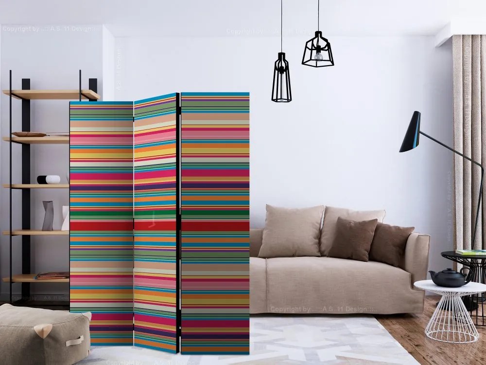 Paraván Subdued stripes Dekorhome 135x172 cm (3-dílný)