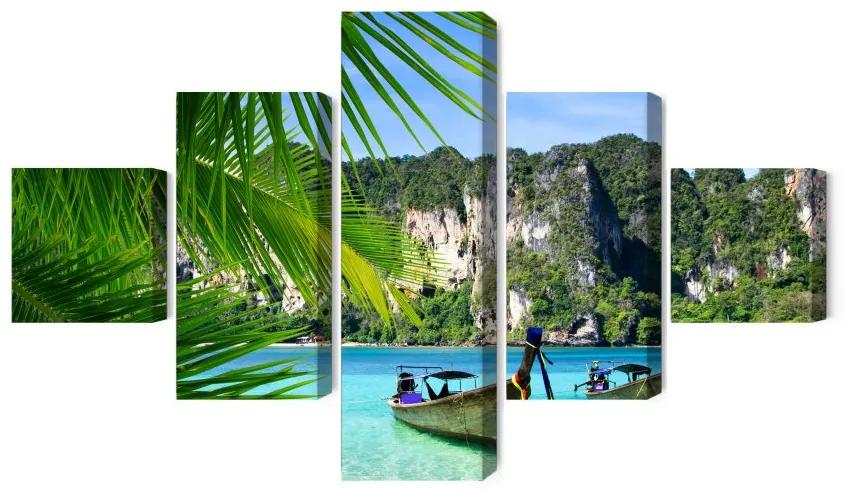 Vícedílný obraz Tropická Krajina 3D Nedostatek Nedostatek Přírodní plátno 250x150