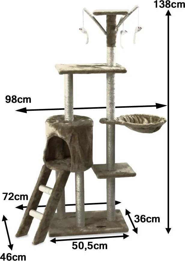 Škrabadlo pro kočky Hawaj 138 cm leopardí vzor