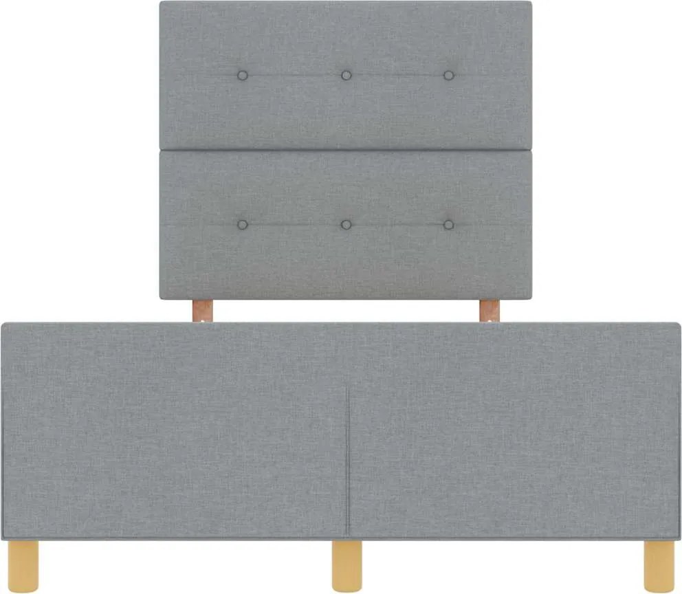 Rám postele s čelo Světle šedá 120 x 200 cm textil 3344718