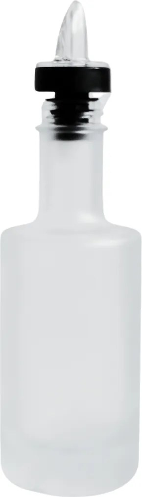 Skleněná láhev na olej 200 ml bílá mléčná s čirou nálevkou VILO