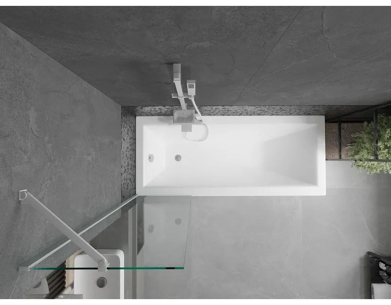 Mexen Next, vanová zástěna 1-křídlová 50 x 150 cm, fixní křídlo, 6 mm čiré sklo, bílý profil, 895-050-000-00-00-20