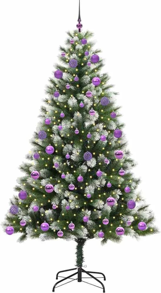 Umělý vánoční stromeček s umělým sněhem 300 LED Teplá bílá 3395457
