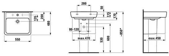 Laufen Pro Umyvadlo 55x48 cm H8189510001041