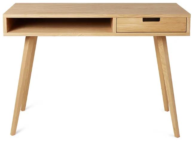 Benlemi Skandinávský psací stůl ze dřeva se zásuvkou LEA 110 cm přírodní Strana: Vpravo, Kvalita dřeva: 2. Kombinace dubového masivu a dýhované DTD desky
