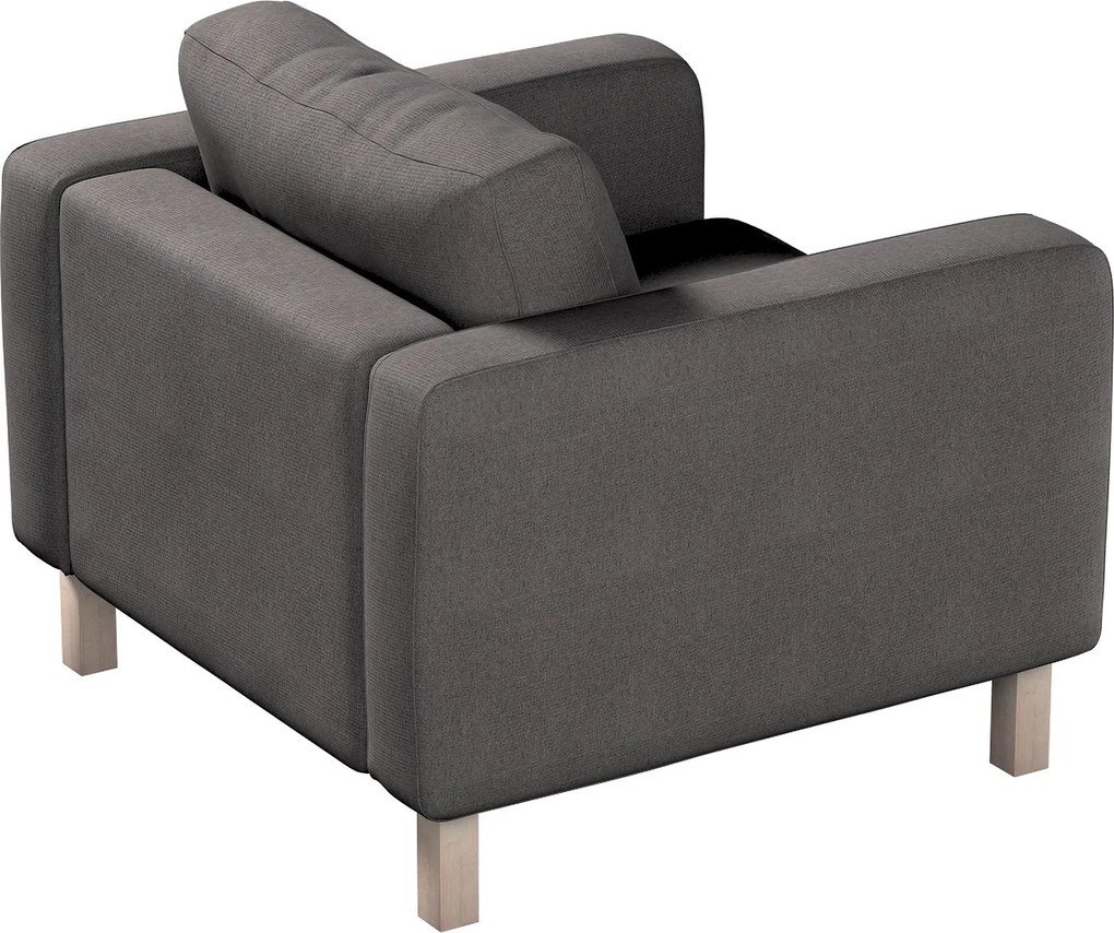 Potah na křeslo IKEA Karlstad, krátký barva šedá látka pletený vzor