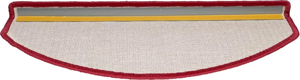 Schodové rohože 15 ks 65 x 24 x 4 cm červené půlkulaté velké 133889