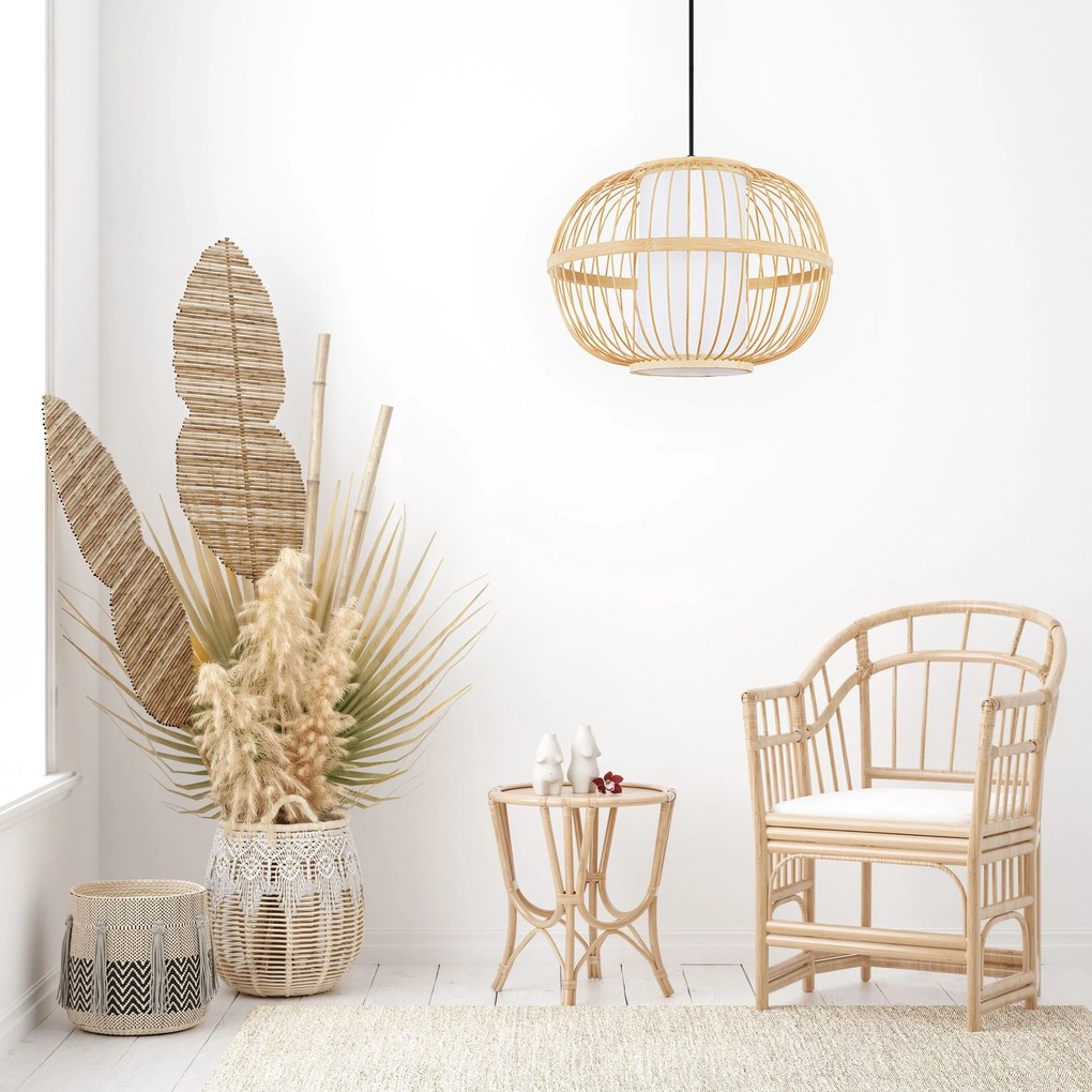 Toolight Natural, závěsné stropní svítidlo 1xE27 APP1631-1CP, přírodní hnědá, OSW-05104