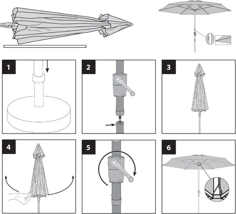 Zahradní slunečník 250 cm, červený SPRINGOS SUNNY GU0032