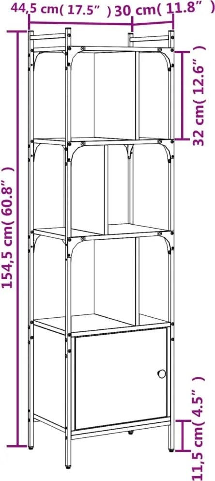 vidaXL Knihovna s dvířky 44,5x30x154,5 cm kompozitní dřevo [833353] Barva: Černá