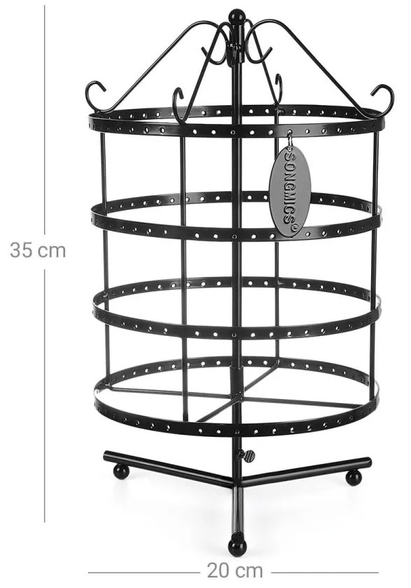 Otočný stojan na šperky Lina černý