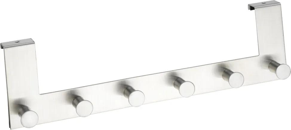 Stříbrný věšák na dveře z nerezové oceli CELANO, 39x6x11 cm, WENKO  (4008838446997) | BIANO
