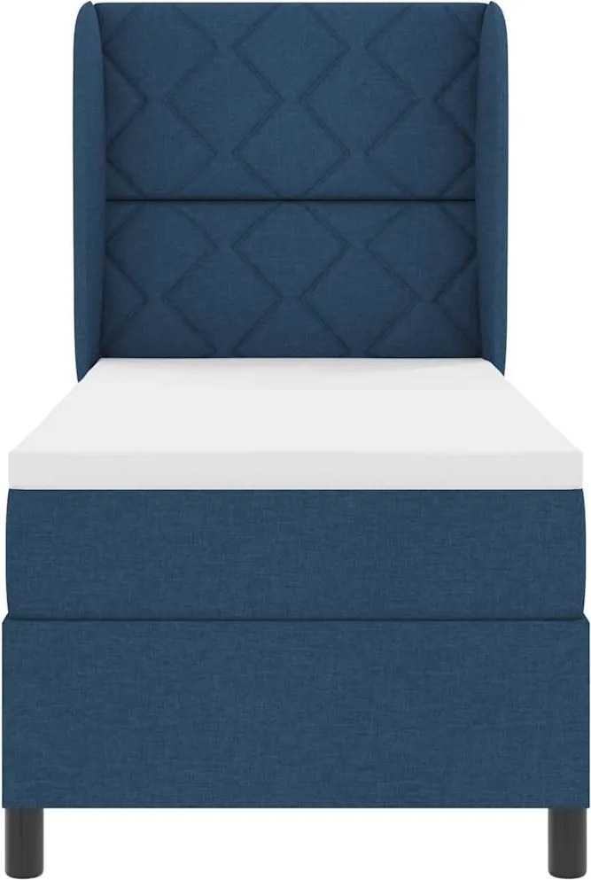 Postel s boxspringem s čelo Modrá 80 x 200 cm textil 3340598