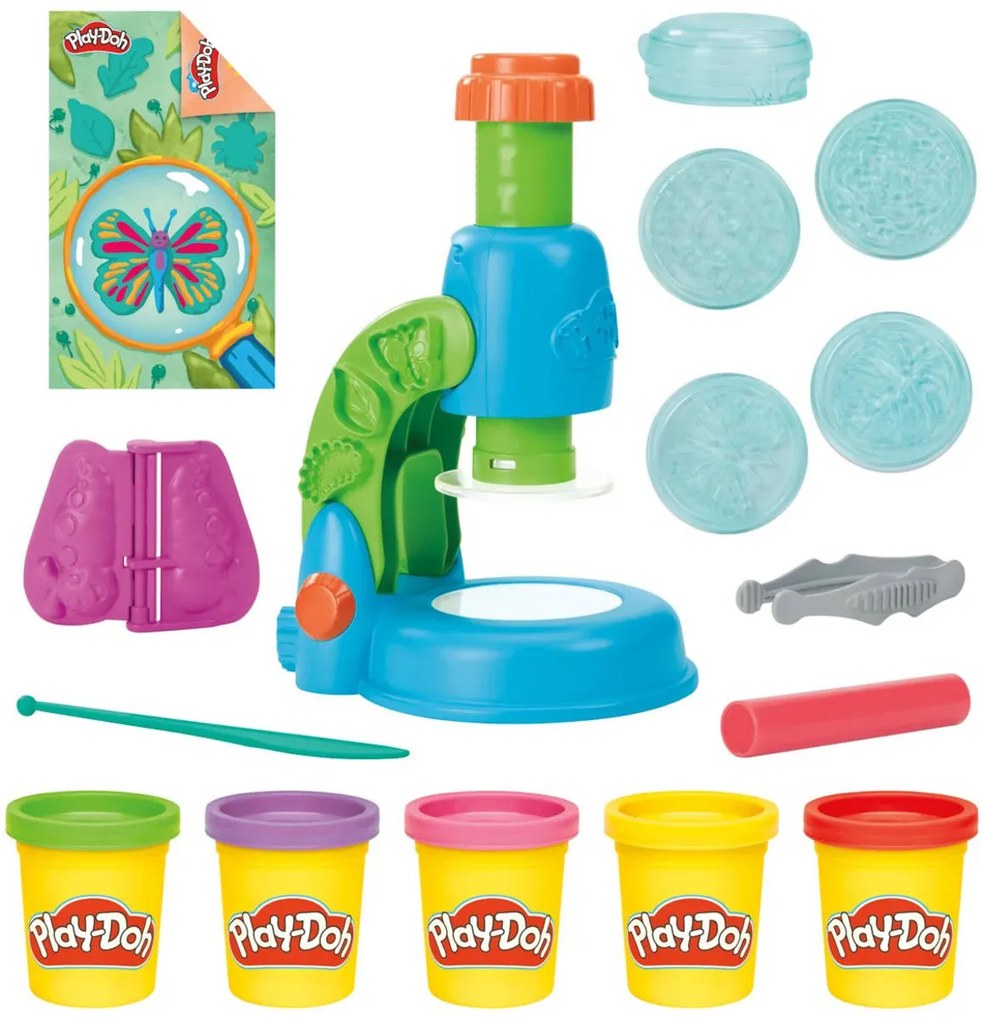 HASBRO PLAY-DOH Mikroskop set modelína s nástroji na baterie Světlo 14g0494