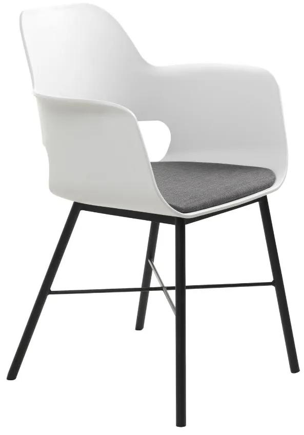 Bílá plastová jídelní židle s područkami Unique Furniture Whistler