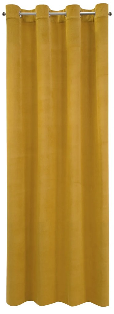 ZATEMŇOVACÍ ZÁVĚS NA KROUŽCÍCH MILO 140X250 CM HOŘČICOVÁ