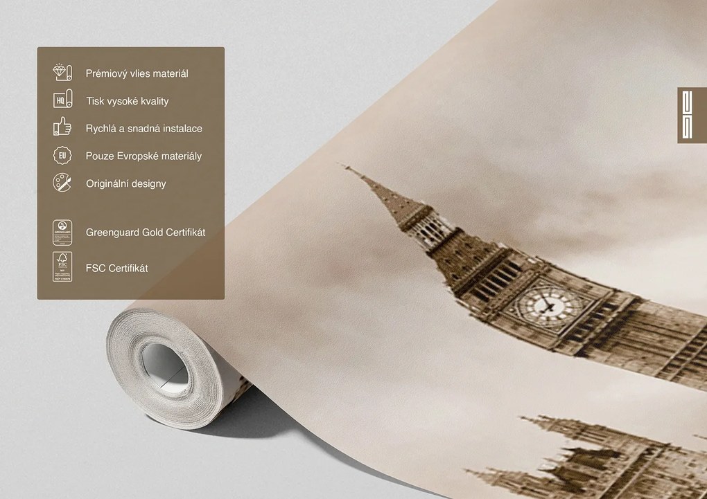 Fototapeta na zed' Nostalgický Výhled na Big Ben | 360 x 254 cm | DFTS0480