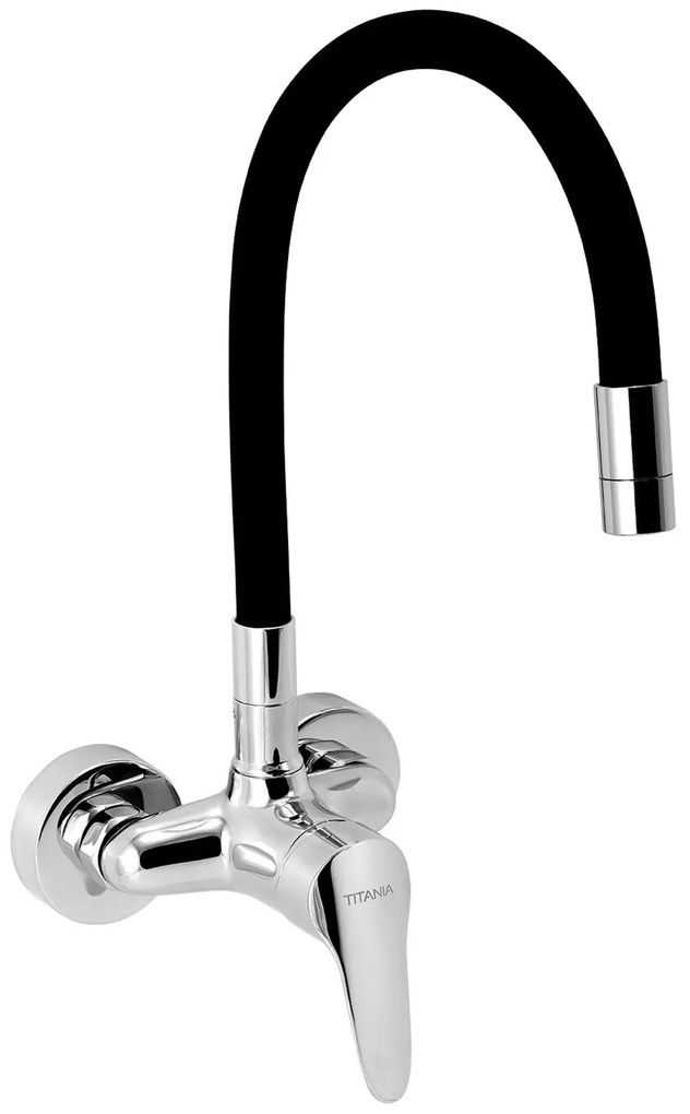 Novaservis Titania Iris New - Dřezová baterie s flexibilním ramenem, rozteč 100 mm, černá/chrom 94484,0C