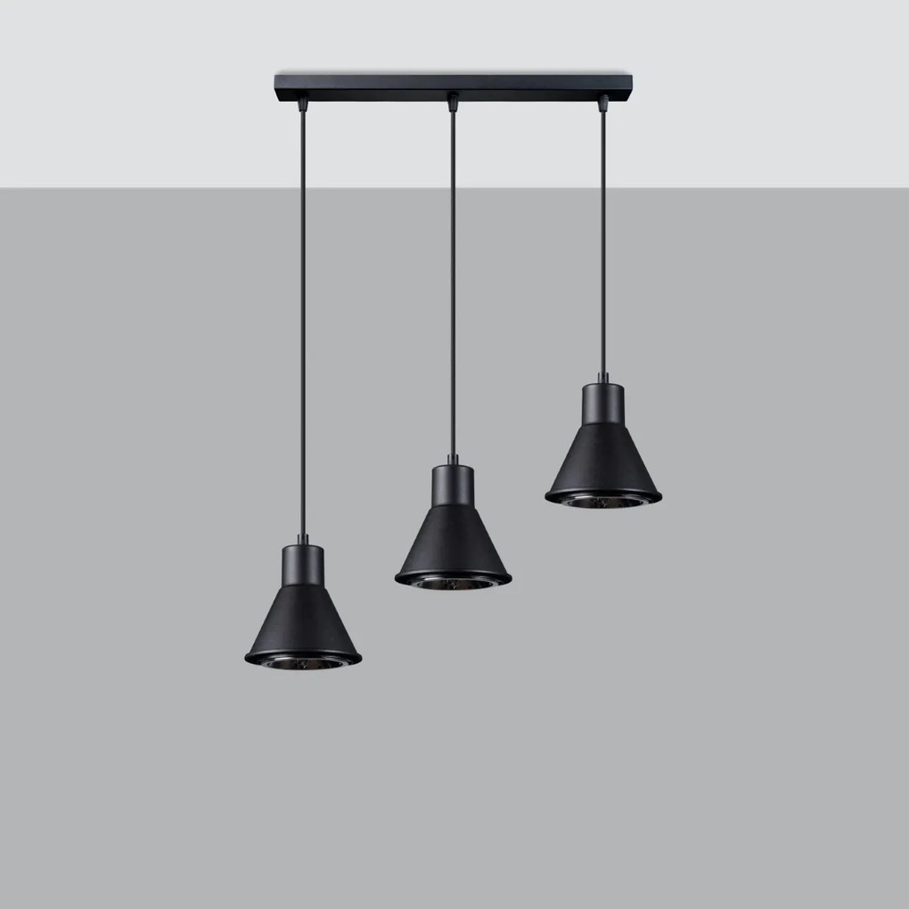 Sollux Lighting Závěsné svítidlo TALEJA 3 Černá [ES111].