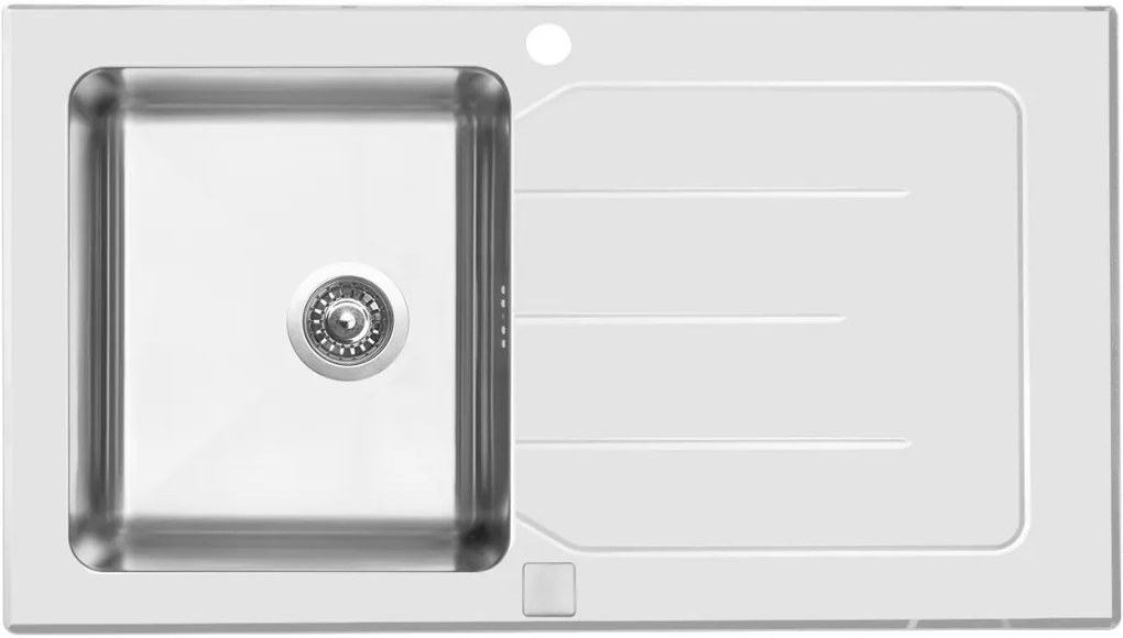 Sinks VITRUM 860 V 1mm kartáčovaný bílý (STSVIK8605001VW) Sinks