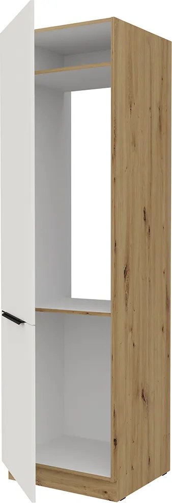 ARIA az | vysoká skříňka 60 LO-210 2F na vestavnou lednici | 60 cm | ANTI FINGERPRINT povrch | artisan/bílá