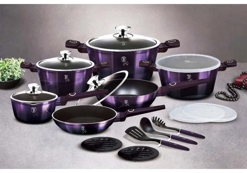 BERLINGERHAUS Pánev WOK s titanovým povrchem 28 cm Purple Eclipse Collection BH-6633